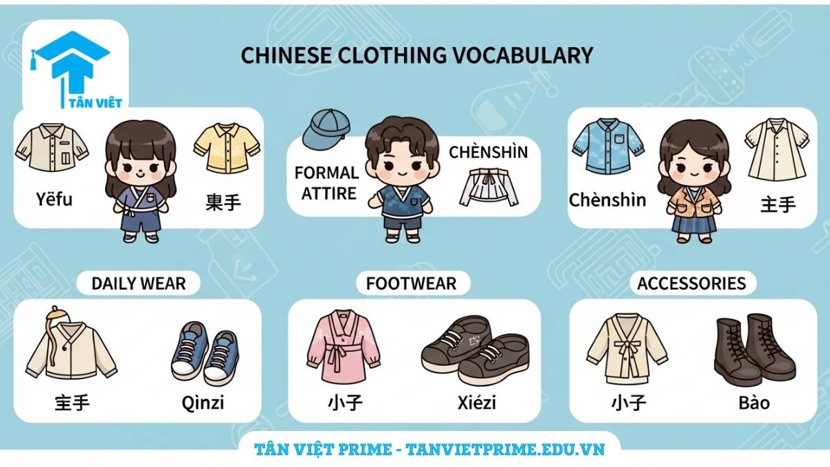 Từ Vựng Tiếng Trung Chủ Đề Quần Áo (服装): Cẩm Nang Toàn Tập A-Z [2025]